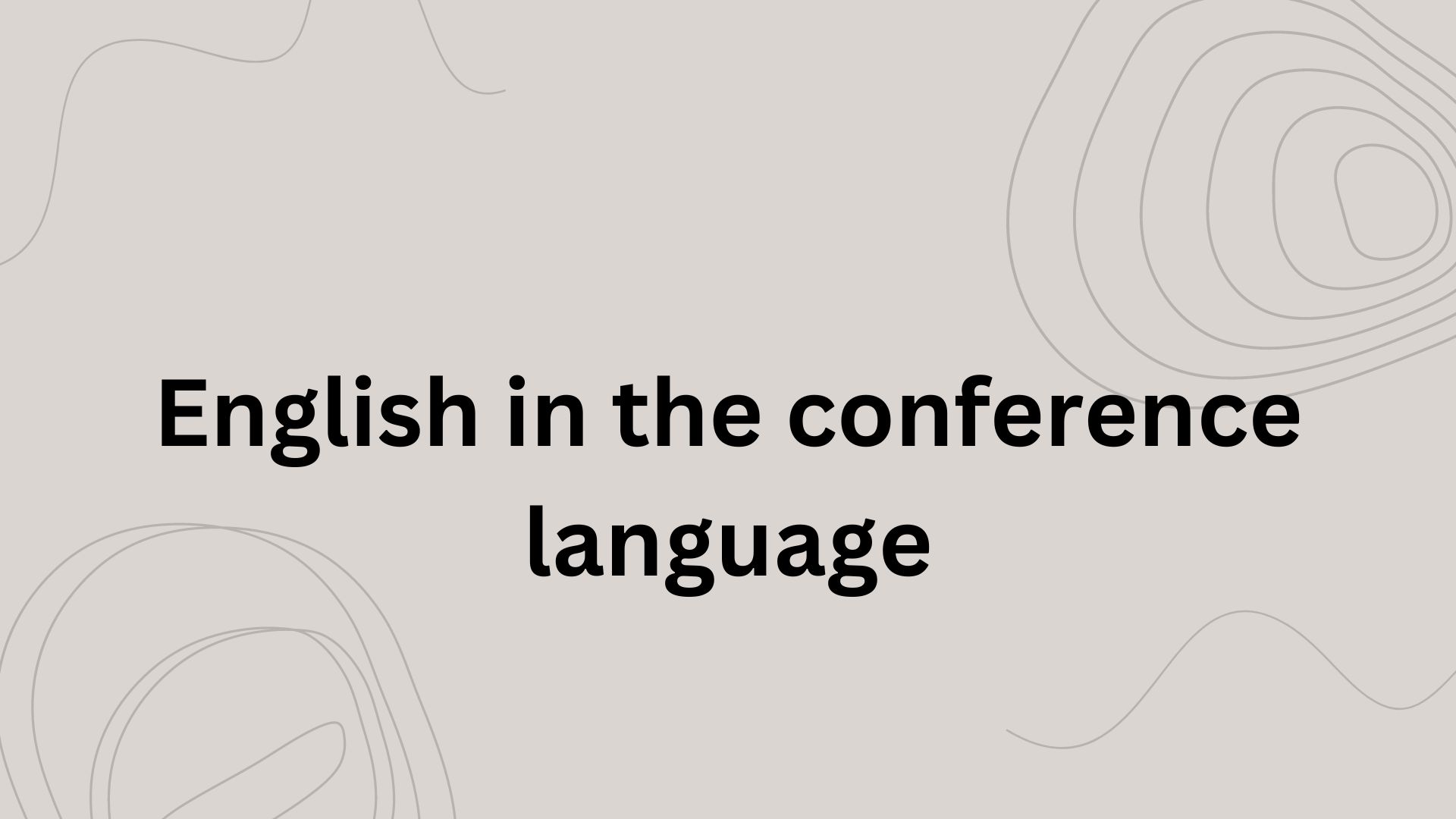 Conference language – Conference 2024